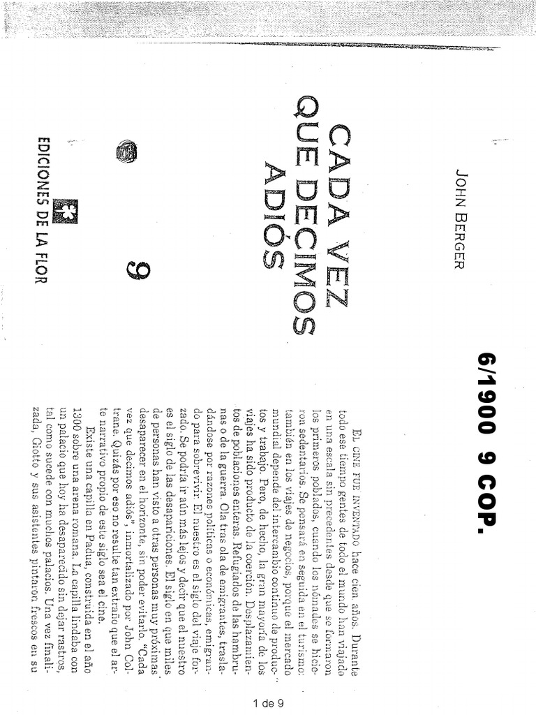 BERGER - Cada Vez Que Decimos Adios Pp. 23 A 38 PDF | PDF | Negocios ...