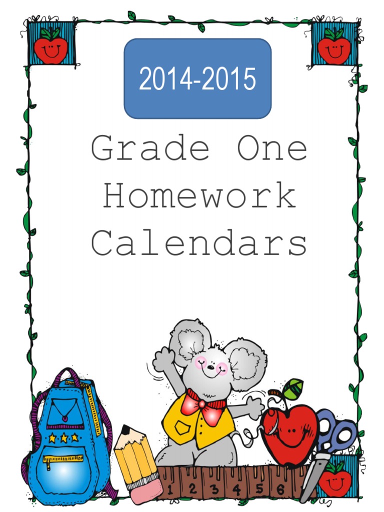 Grade One Homework Calendars | PDF | Homework | Books