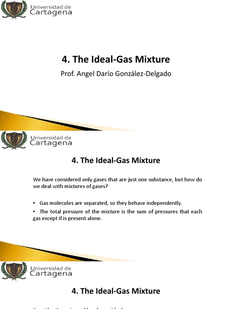 The Ideal Gas Mixture | PDF | Intermolecular Force | Gases