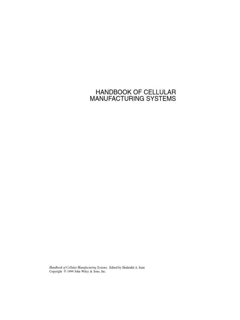 Handbook of Cellular Manufacturing Systems (1999) | Download Free PDF ...
