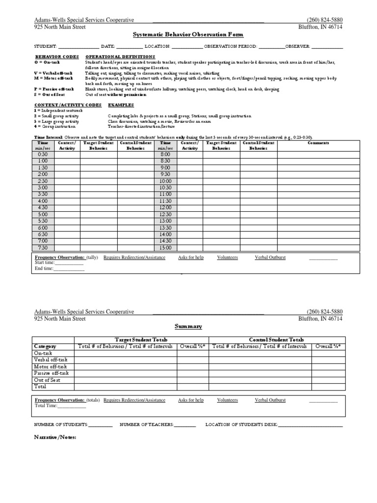 Systematicbehaviorobservation | PDF | Behavioural Sciences | Cognition