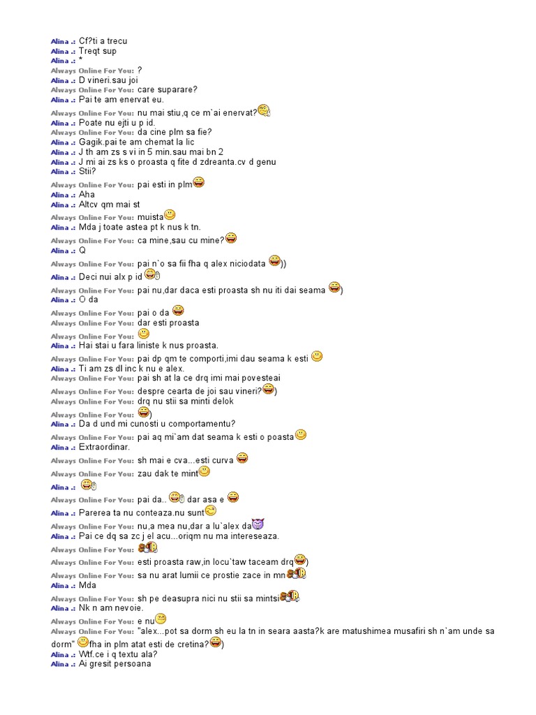 Alina's Online Conversation Insights | PDF