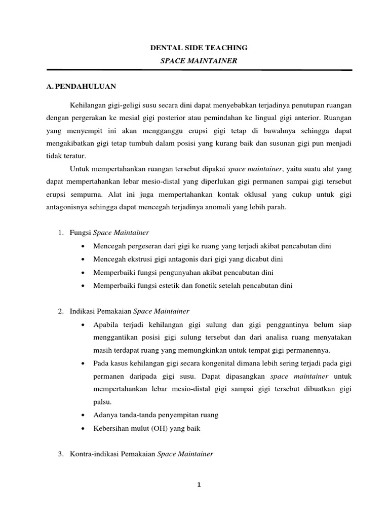 DST Space Maintainer-Sandra | PDF