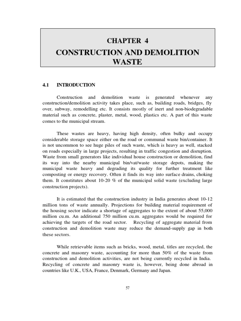 Construction & Demolition Waste | PDF | Construction Aggregate | Waste