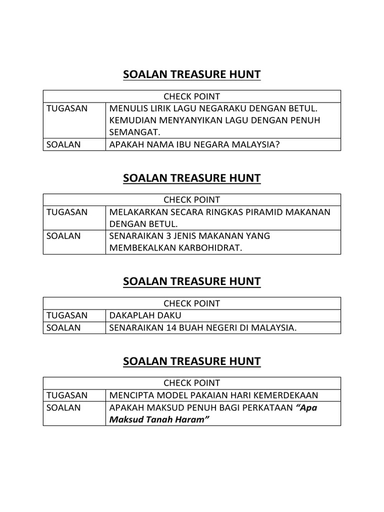 Treasure Hunt | PDF