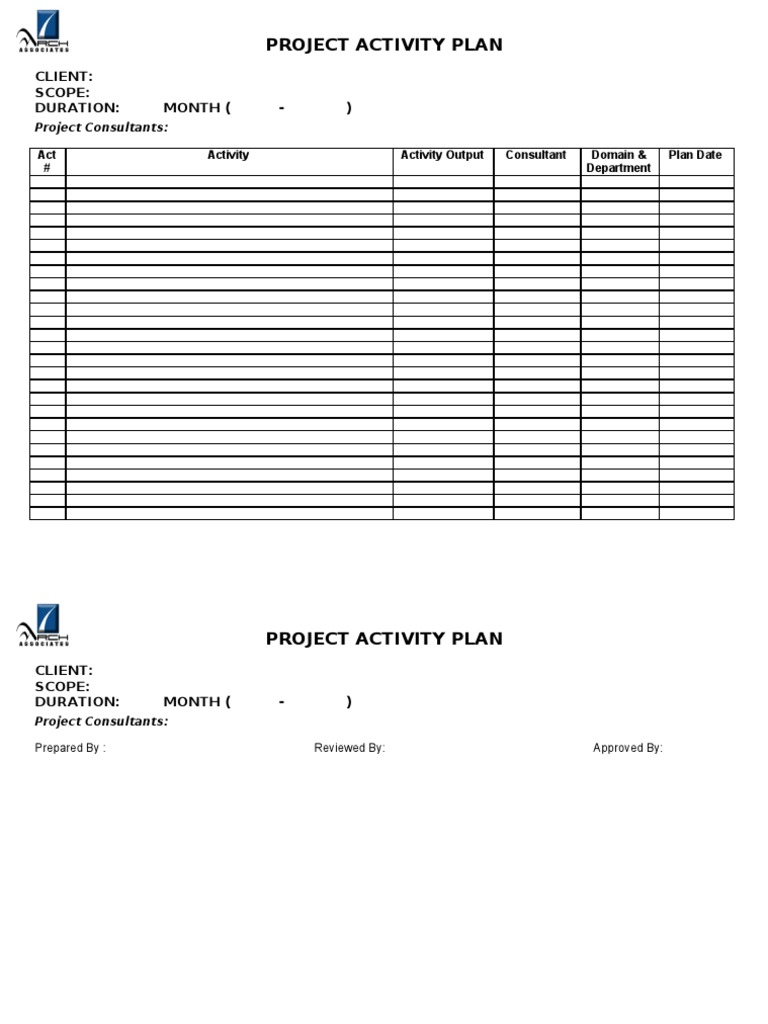 Project Activity Plan Overview | PDF