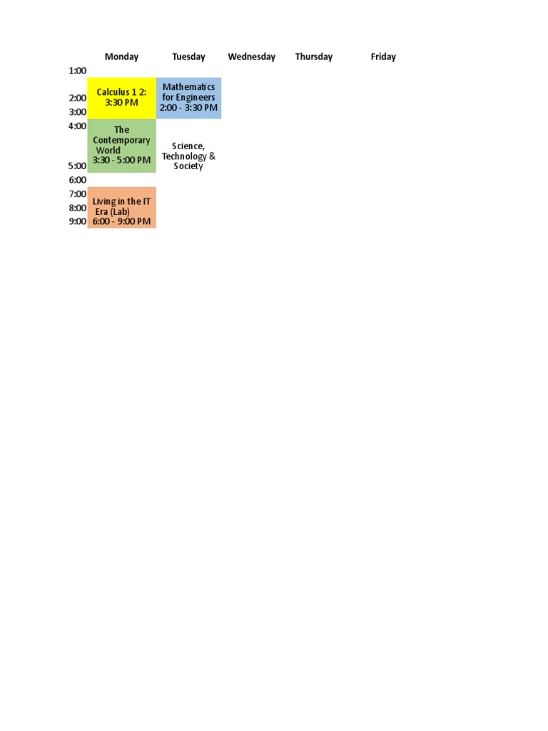 Schedule Template | PDF
