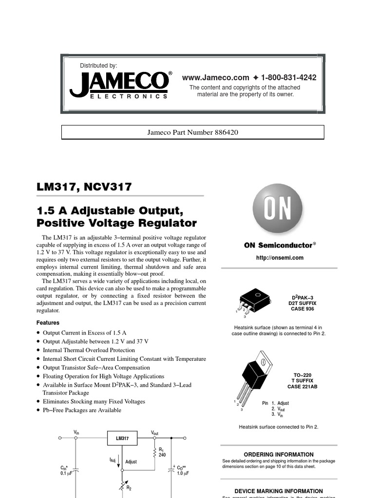 National_Semiconductor-LM317T_P+-datasheet | Capacitor | Electrical Equipment