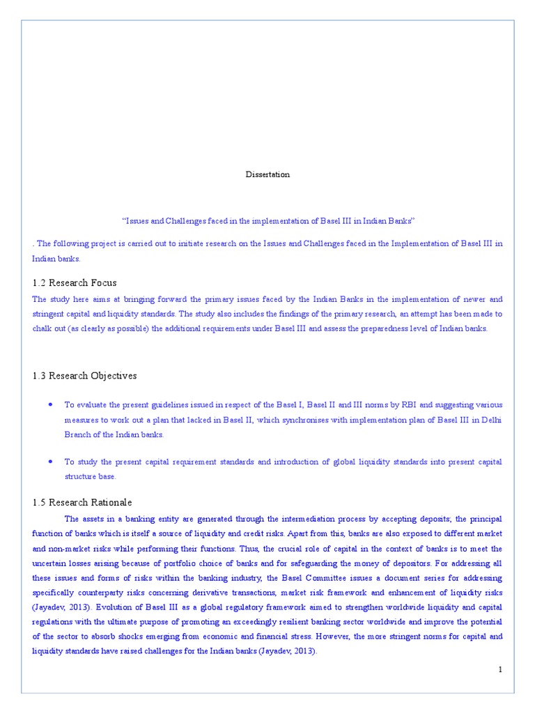 Issues And Challenges Faced In The Implementation Of Basel Iii In