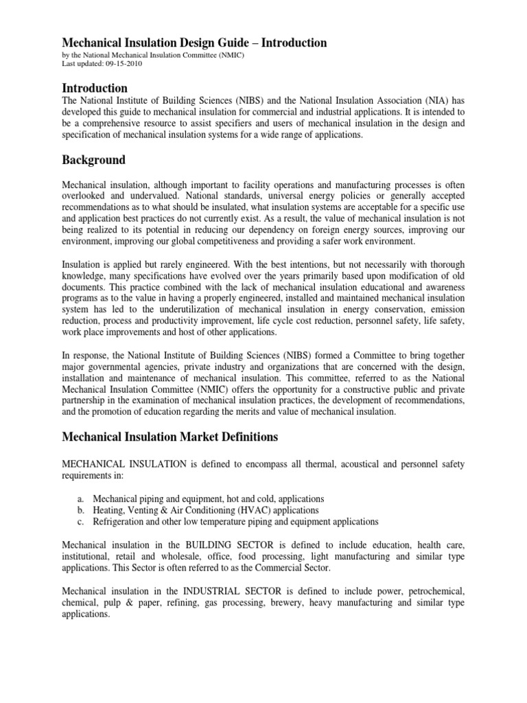 Mechanical Insulation Design Guide | PDF | Thermal Insulation | Hvac