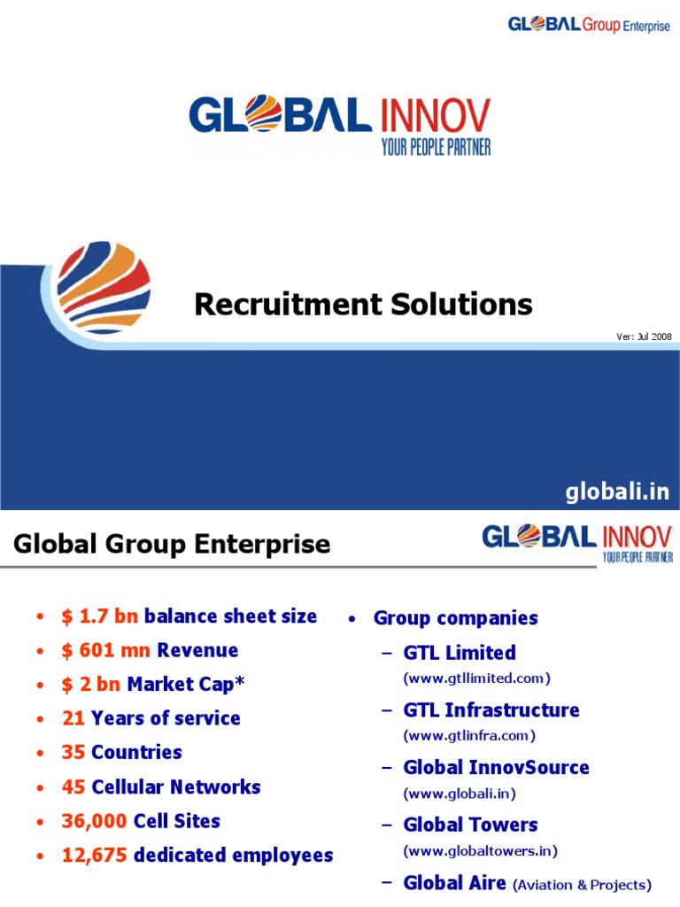 Recruitment Solutions Provider Global InnovSource | PDF | Recruitment ...
