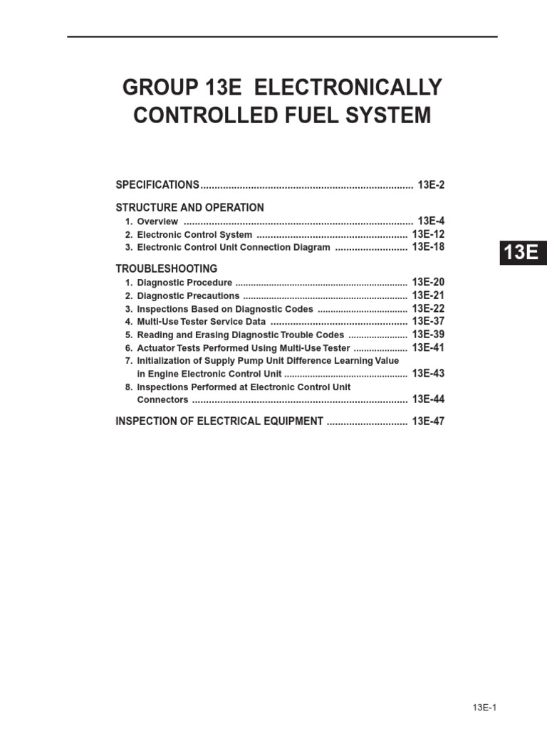 Guide to the Structure and Operation of a Group 13E Electronically ...
