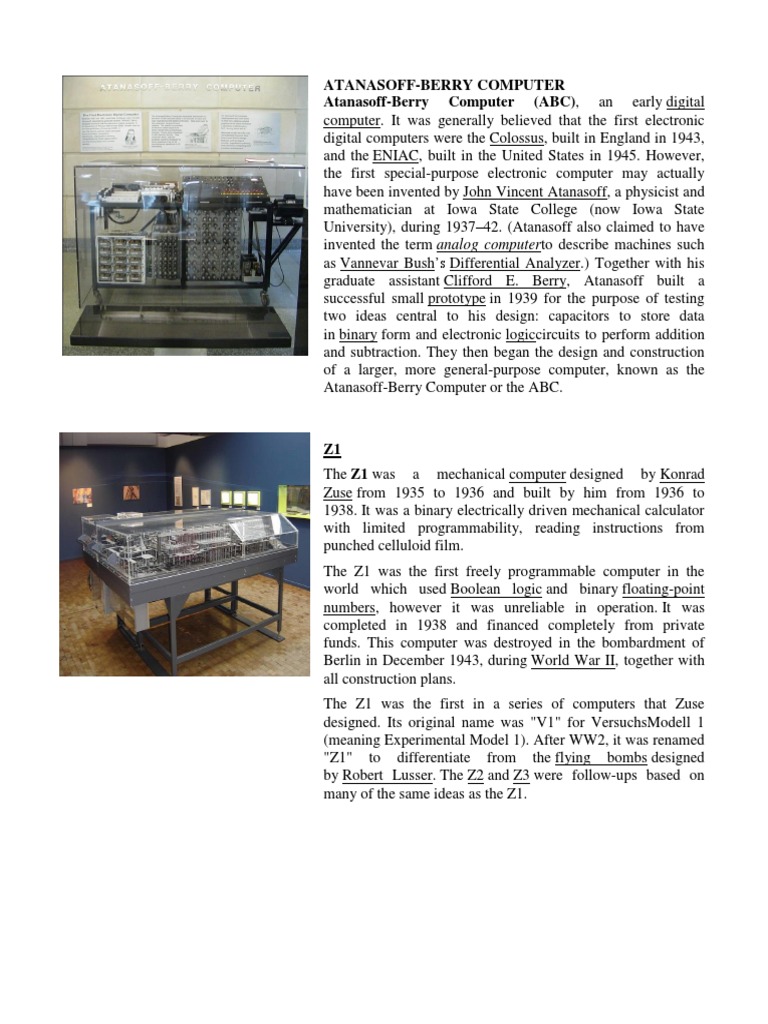 Atanasoff-Berry Computer Atanasoff-Berry Computer (ABC) | PDF | Digital ...