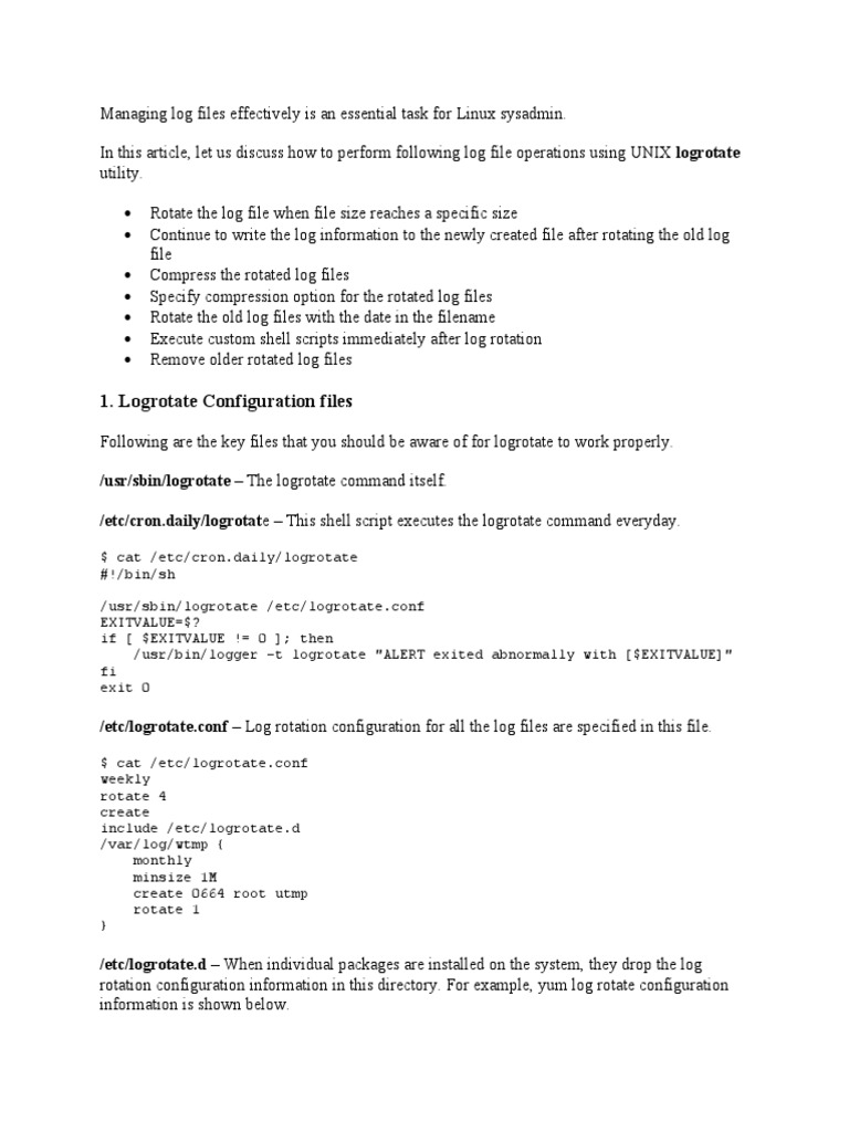 Logrotate Configuration Files | PDF | Computer File | Teaching Mathematics