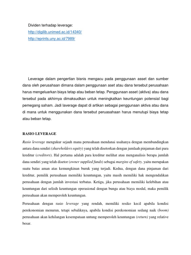 Rasio Leverage | PDF