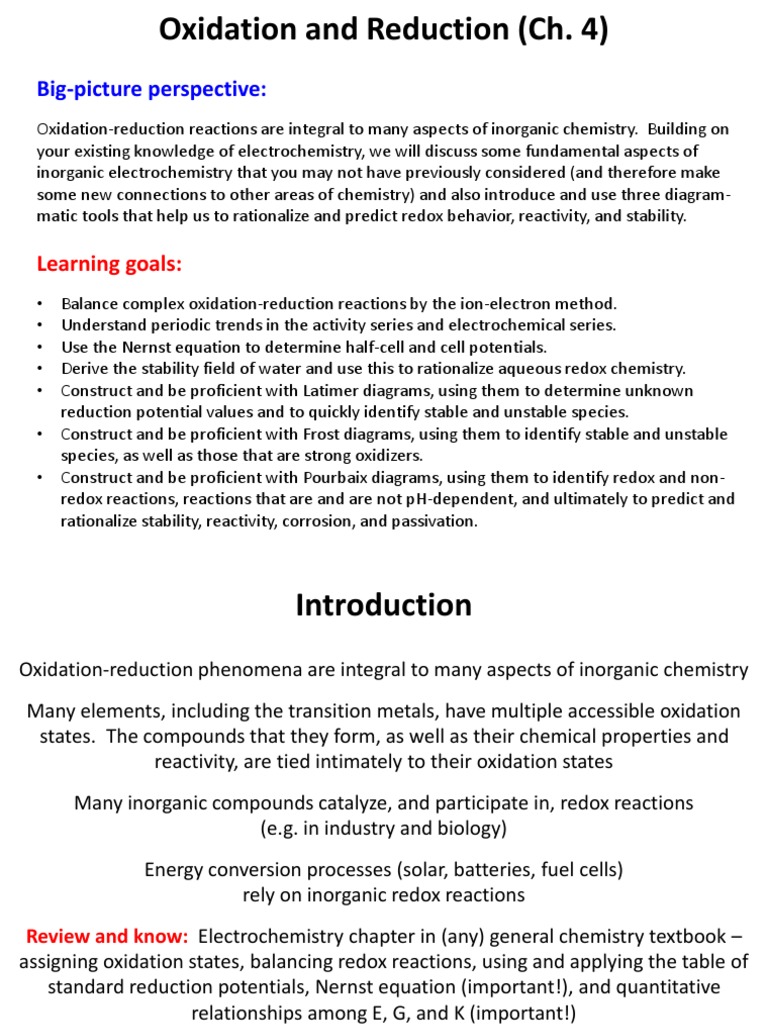 Oxidation Reduction | PDF | Redox | Electrochemistry