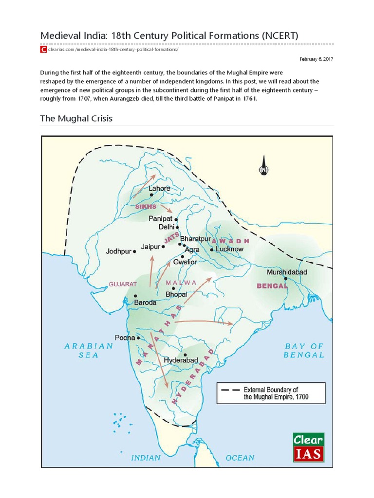 02 Medival India 18th Century | PDF | Mughal Empire | South Asia