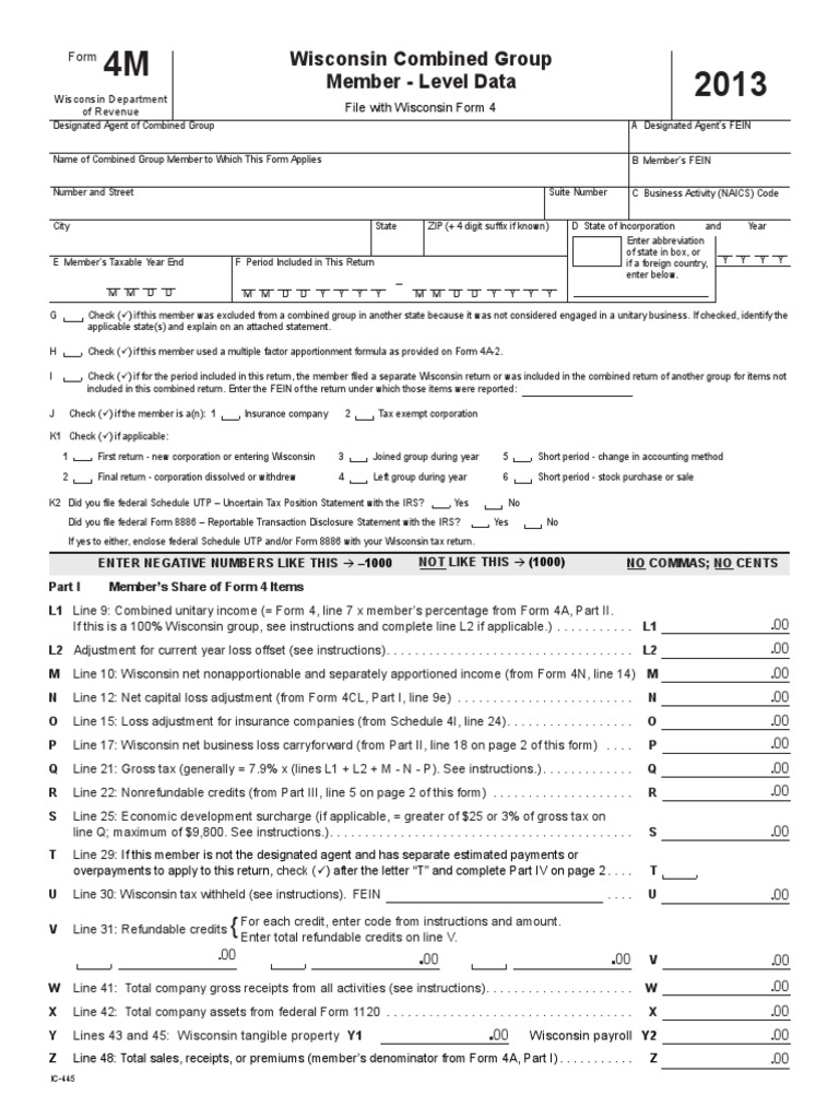 Wisconsin Combined Group Member - Level Data: File With Wisconsin Form ...