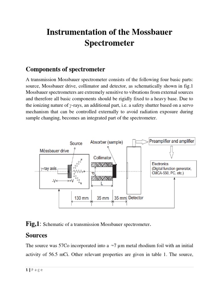 Mossbauer Spectrometer Instrumentation | PDF | Gamma Ray | Ionizing ...