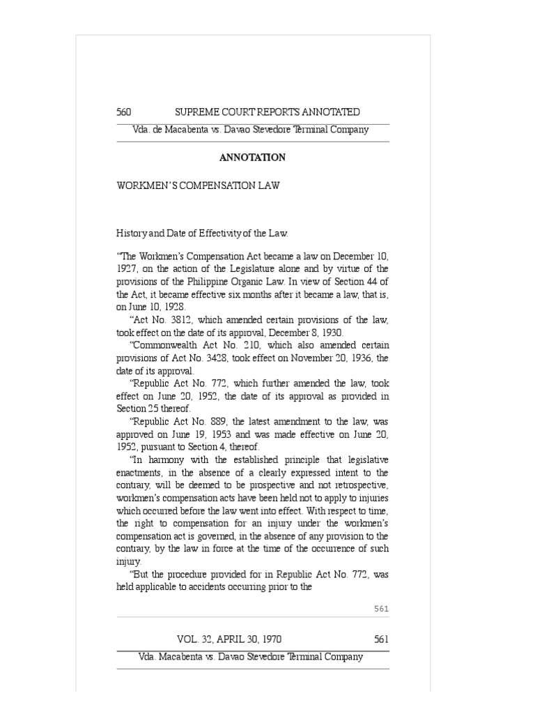 Workmen's Compensation Law - Annotation | Download Free PDF | Workers ...