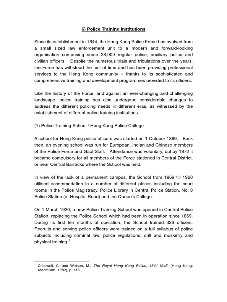 6) Police Training Institutions | PDF | Cadet | Police