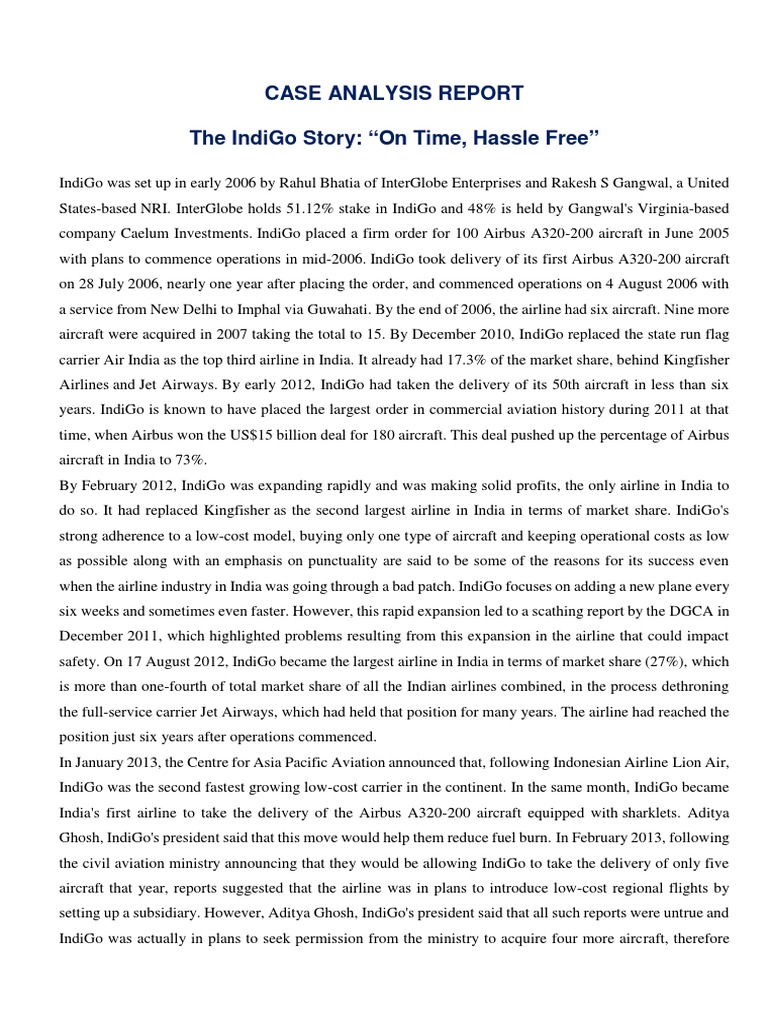 Case Analysis Report | PDF | Airlines | Aviation