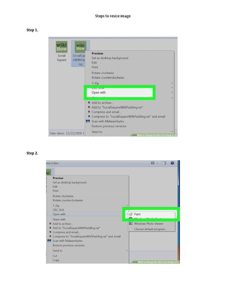 Steps To Reduce Picture Size | PDF