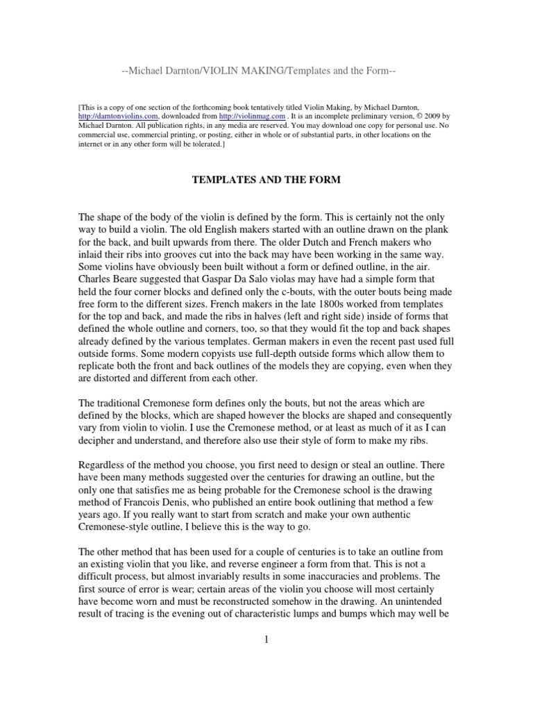 Violin Templates and The Form PDF | Download Free PDF | Violin | Asymmetry