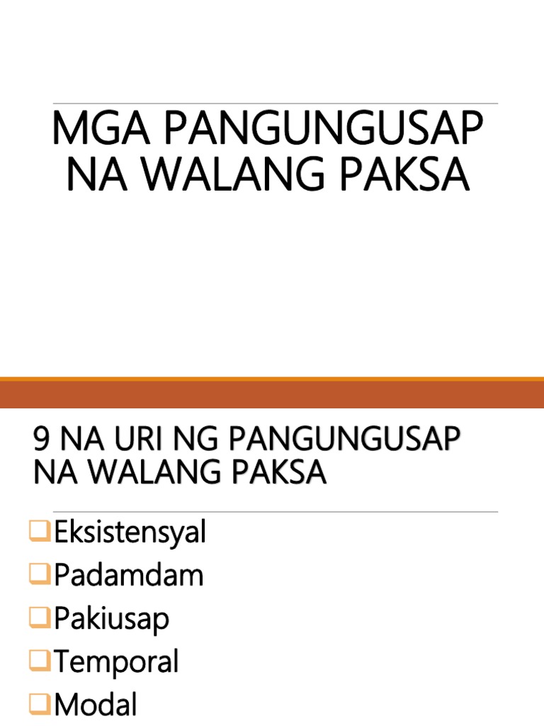 Mga Pangungusap Na Walang Paksa