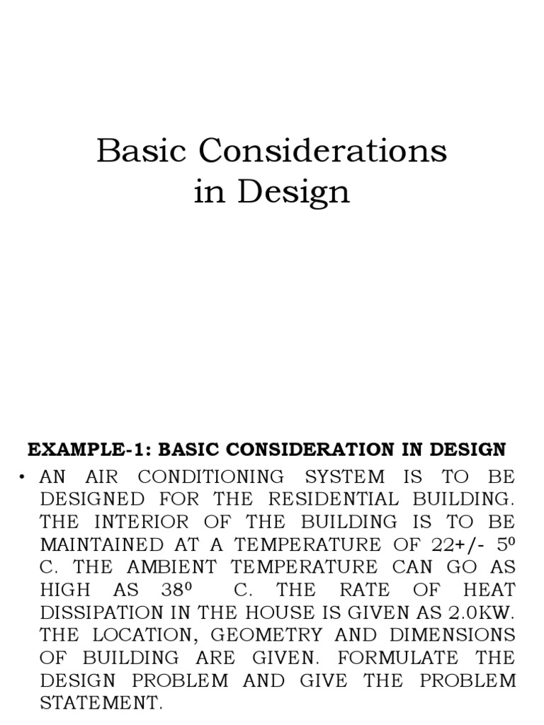 PPT-1 Basic Consideration in Design | PDF