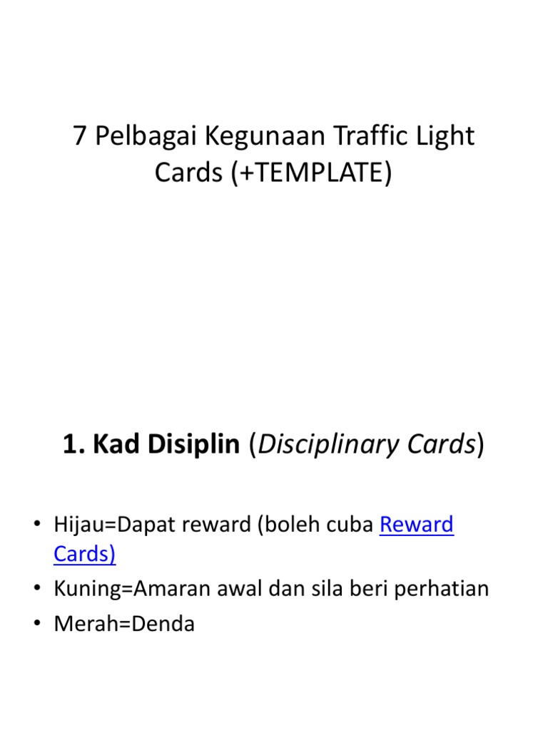 7 Pelbagai Kegunaan Traffic Light Cards (+TEMPLATE | PDF