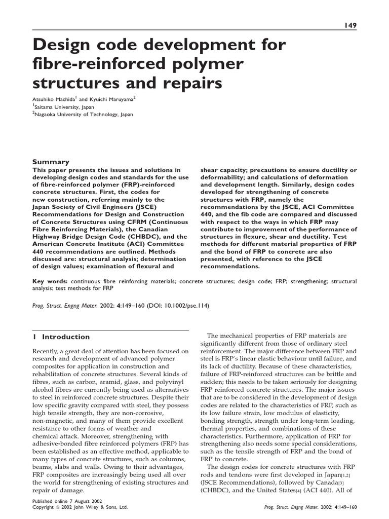Design Code Development For FRP Structures | PDF | Fibre Reinforced ...