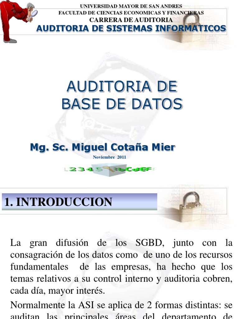 Auditoría de Bases de Datos | PDF | Bases de datos | Apoyo