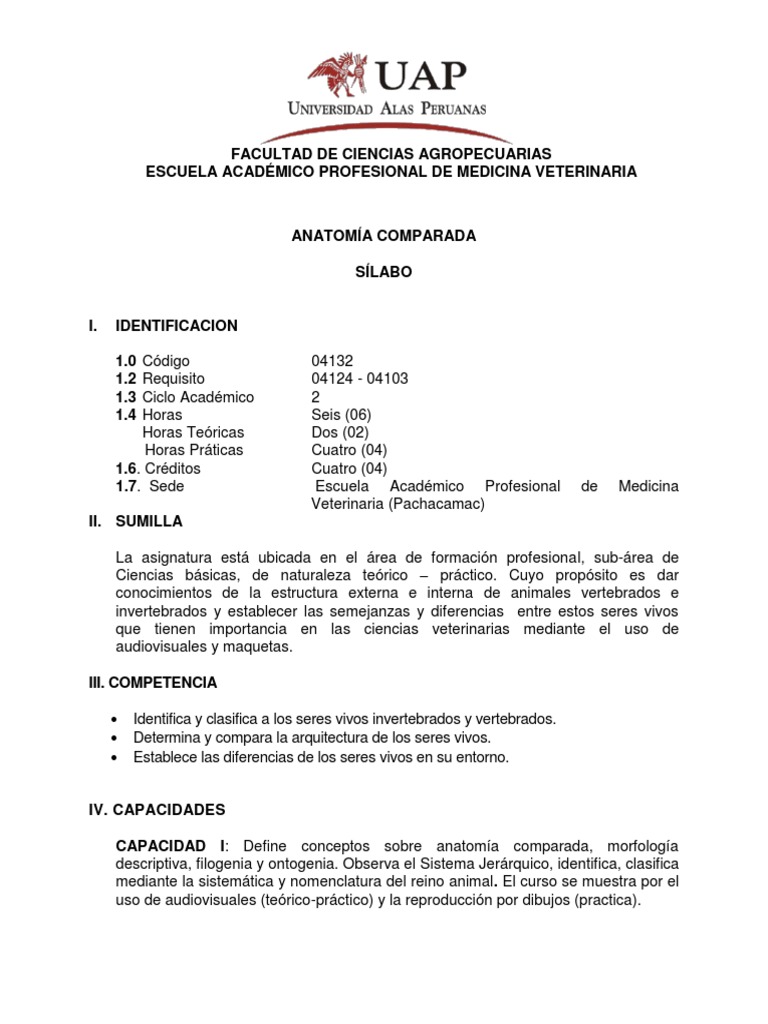 Anatomia Comparada | PDF | Taxonomía (biología) | Aprendizaje