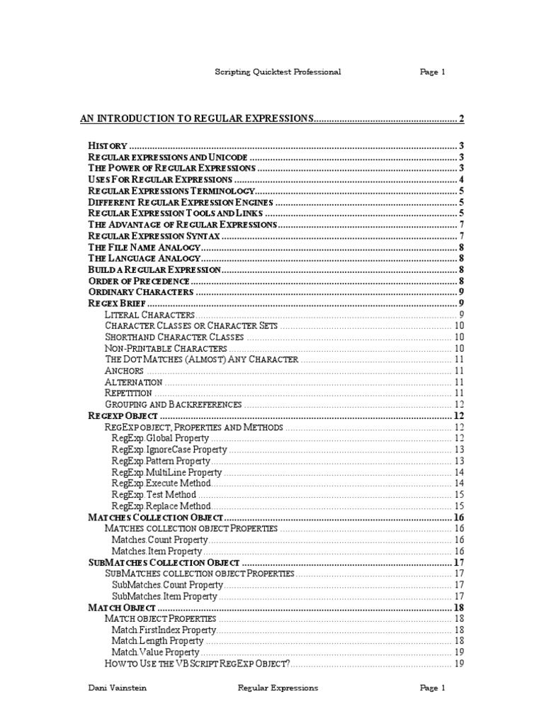 Scripting Qtp Ch05 Regular Expressions Pdf Regular Expression Parameter Computer 