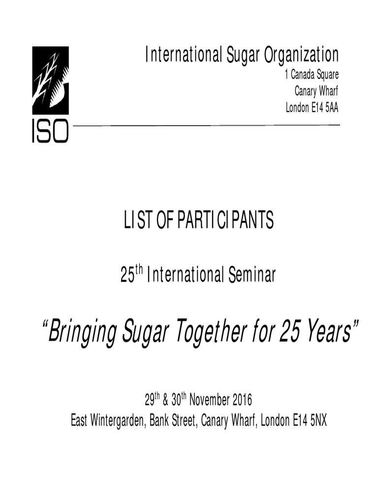 25th ISO Seminar Speakers & Participants at 291116-Fbf65c | PDF | Sales ...