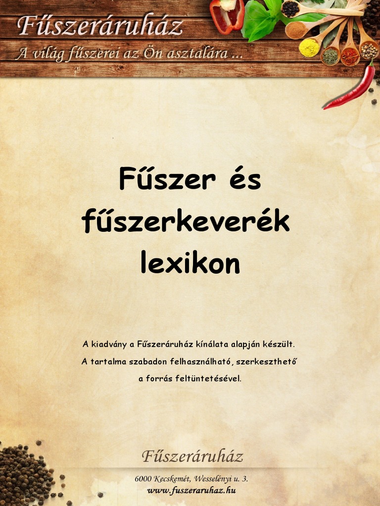 Fuszer Lexikon Fuszeraruhaz | PDF