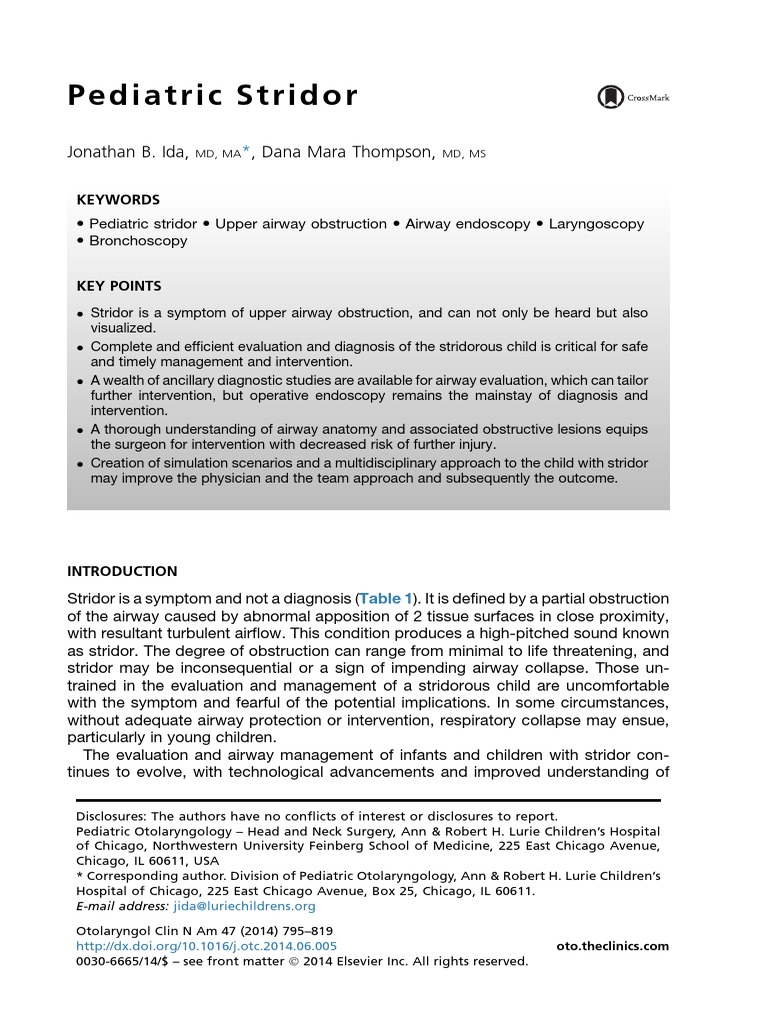 Estridor en Pediatria | PDF | Gastroesophageal Reflux Disease | Larynx