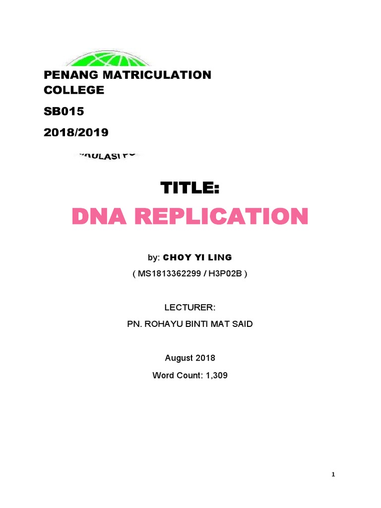 Replication PDF | PDF | Dna Replication | Primer (Molecular Biology)