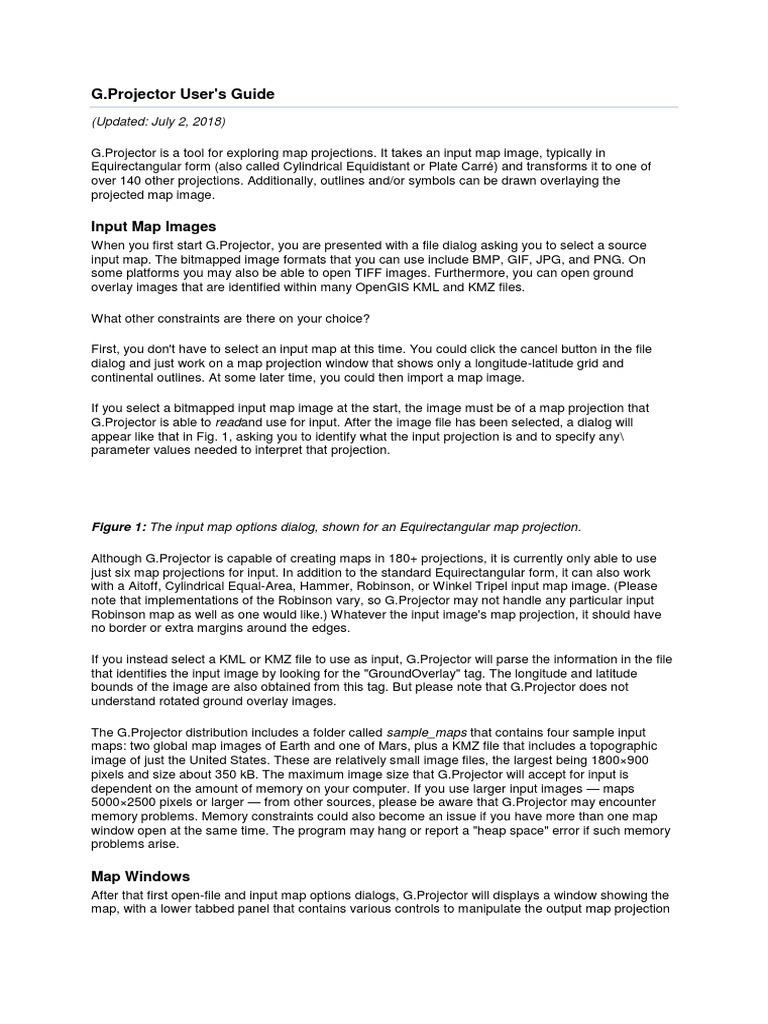 G.Projector User's Guide: Input Map Images | PDF | Latitude | Computer ...