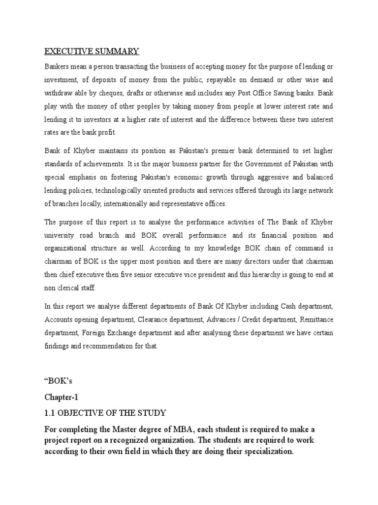 Executive Summary | PDF | Banks | Loans