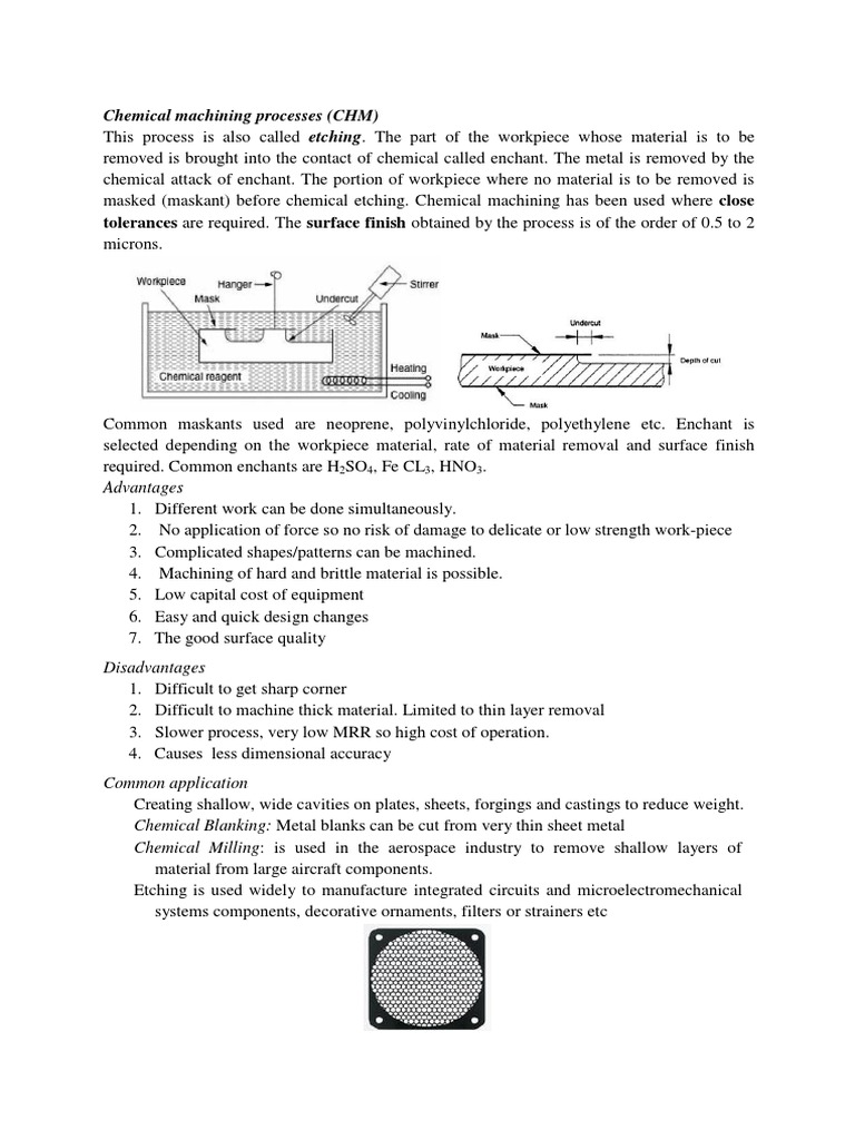Chemical Machining Processes (CHM) | PDF | Machining | Electrolyte