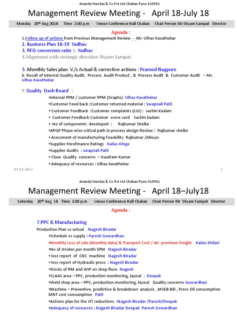 MRM Agenda April 2018-July 18 | Download Free PDF | Business