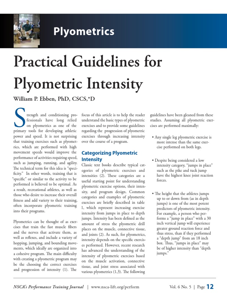 Low Intensity Plyometric Guidelines | PDF | Hobbies | Management Of Obesity