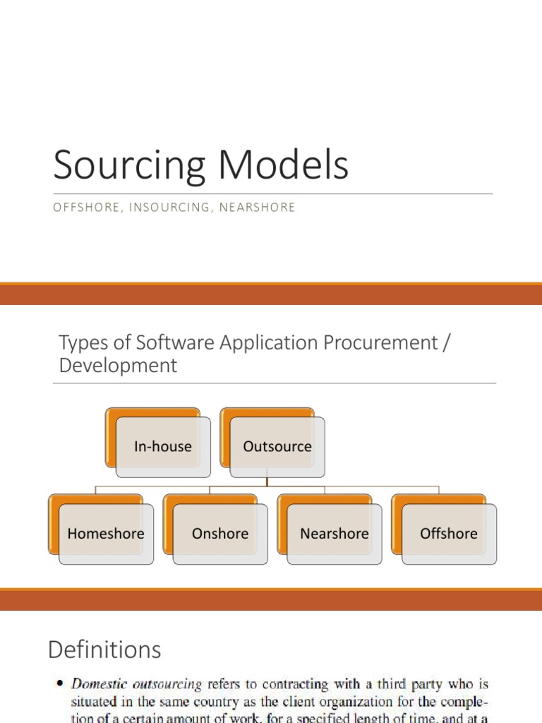 Session 4 - Sourcing Models - 2 PDF | PDF | Offshoring | Outsourcing