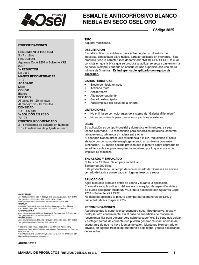 Ficha Técnica Dryfall | PDF | Pintar | Química
