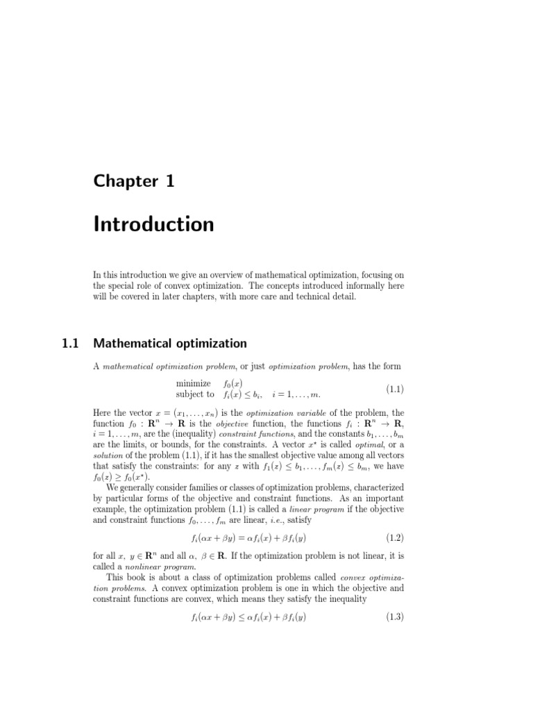 1.1 Mathematical Optimization | PDF | Least Squares | Linear Programming