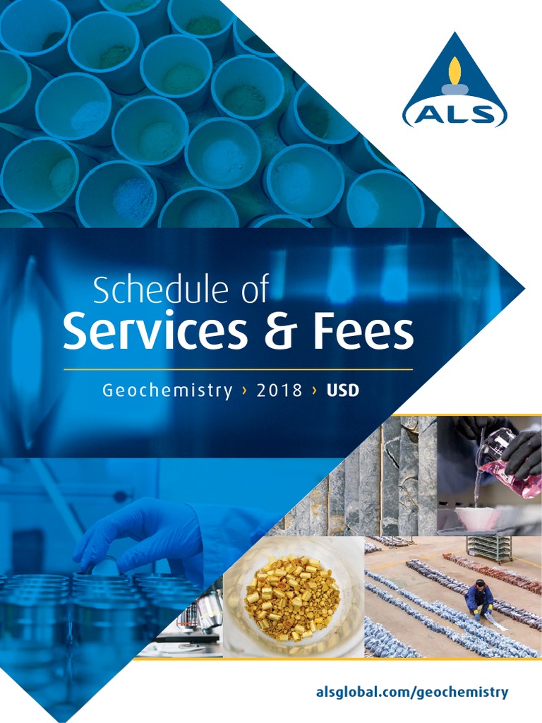 02 ALS Geochemistry Fee Schedule USD 2018 | PDF | Barcode | Ore