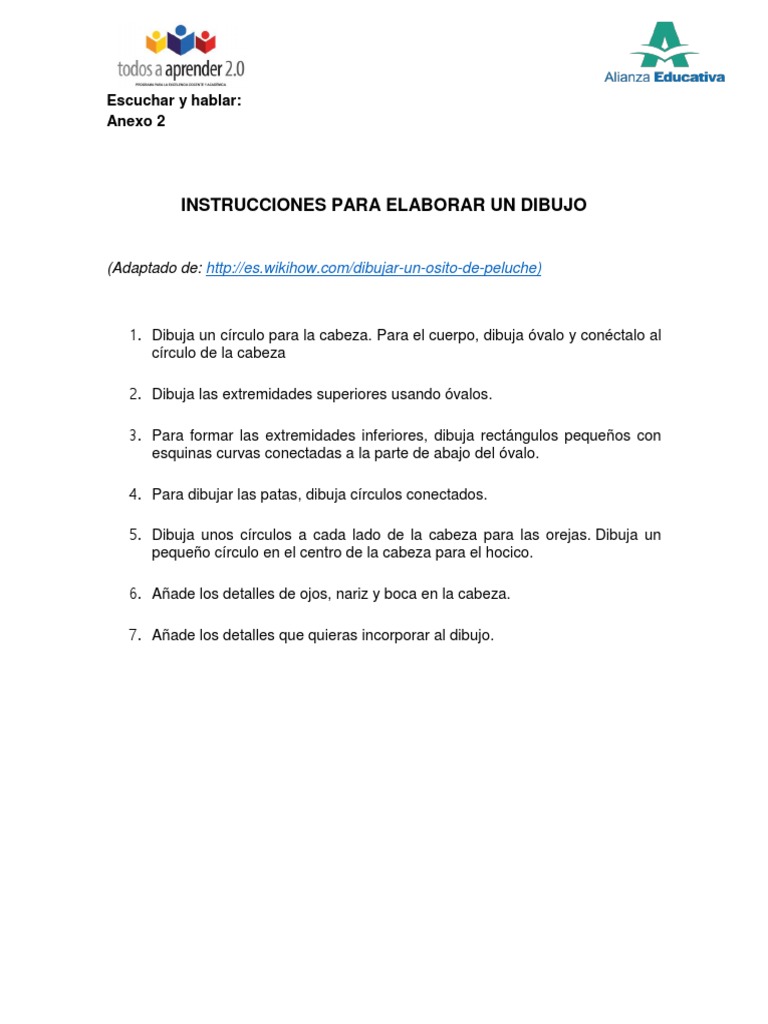 Anexo 2 - Instrucciones Dibujo | PDF | Arte