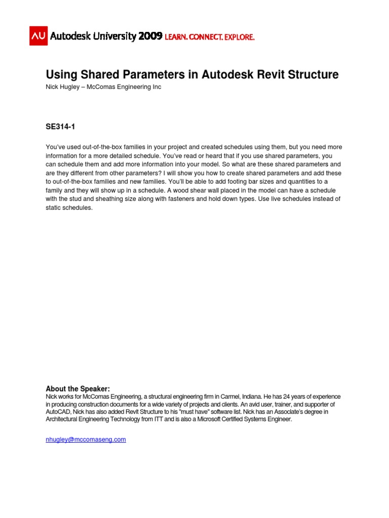Revit Shared Parameters Pdf Autodesk Revit Icon Computing 